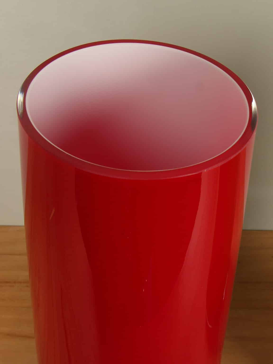 Glazen vaas rood, 35 cm - Beeldenmarkt