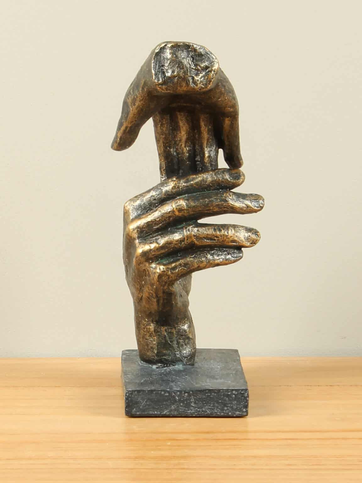 Beeldje brons look Bedankt, 21 cm - Beeldenmarkt