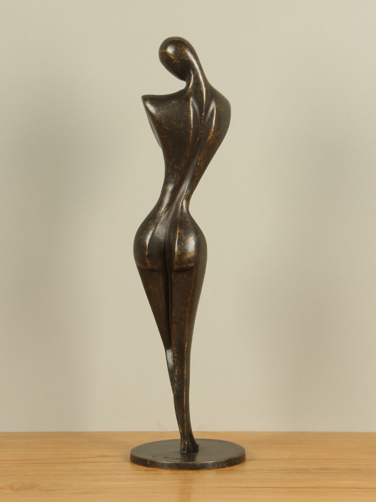 Bronzen beeld moeder met kind modern, 54 cm - Beeldenmarkt