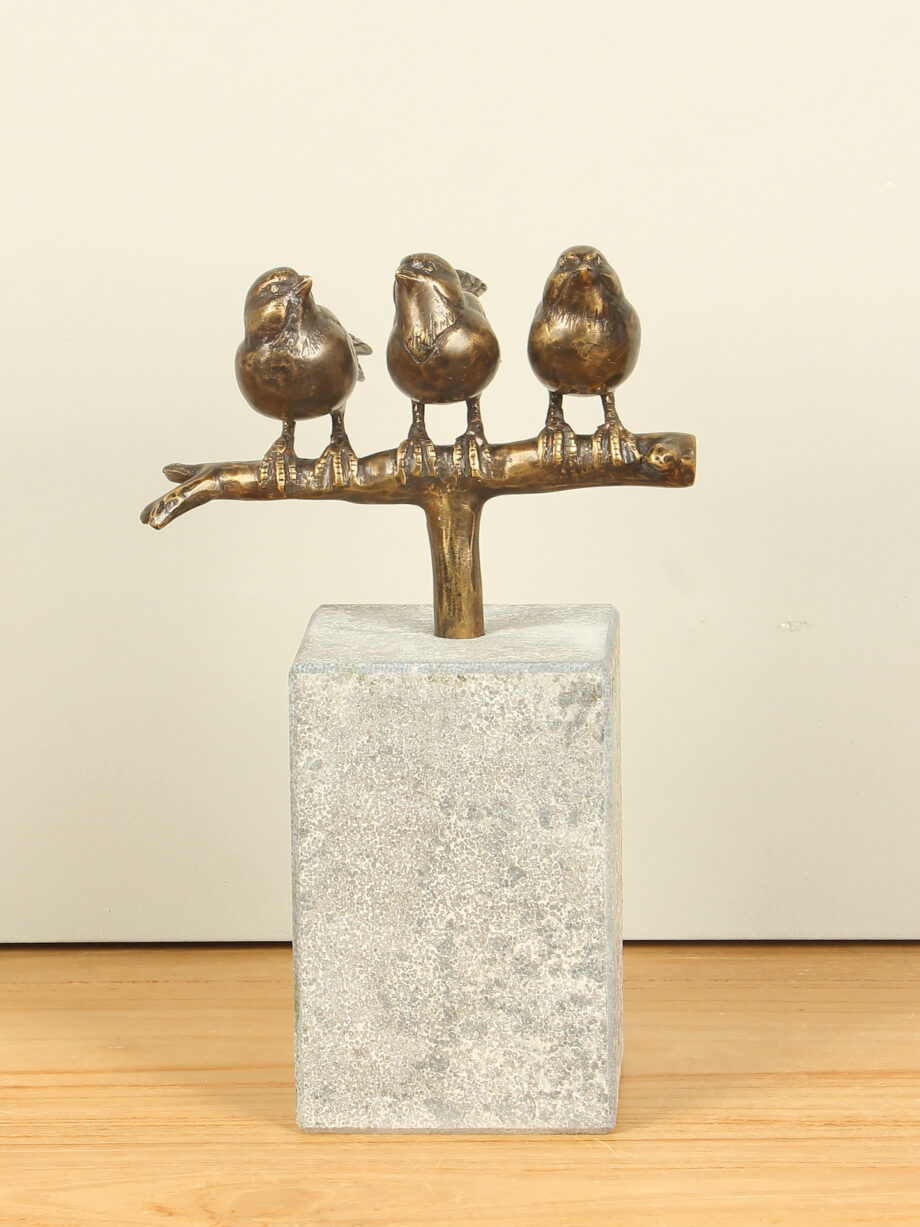 3 mussen op tak - Beeldenmarkt